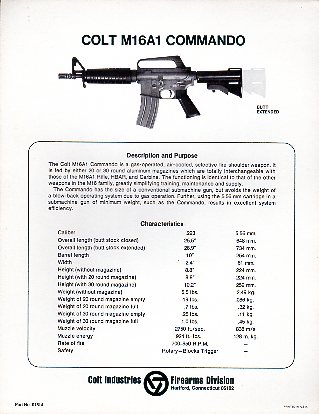 1988 Colt M16A2 Broadside, Vintage Gun Catalogs