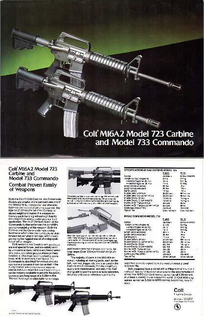 1985 Colt M16A2 Broadside, Vintage Gun Catalogs