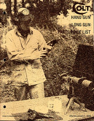 1978 Colt Parts Price List, Vintage Gun Catalogs