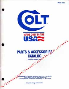 1989 Colt Parts & Accessories Catalog, Vintage Gun Catalogs