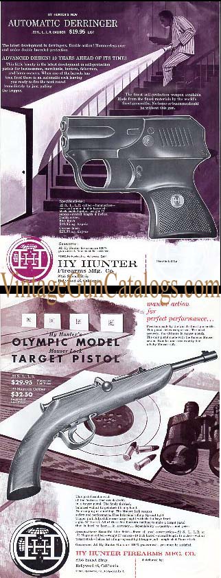 1962 Hy-Hunter "Automatic Derringer" Broadsheet, Vintage Gun Catalogs